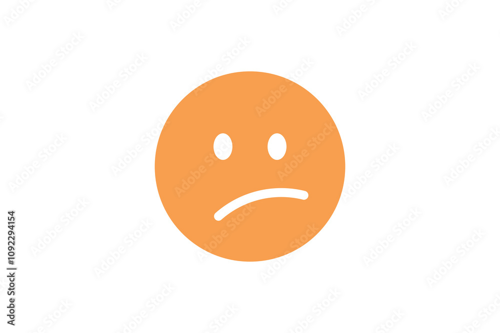 Confused face emoji. Emoticon vector icon, flat design isolated on ...