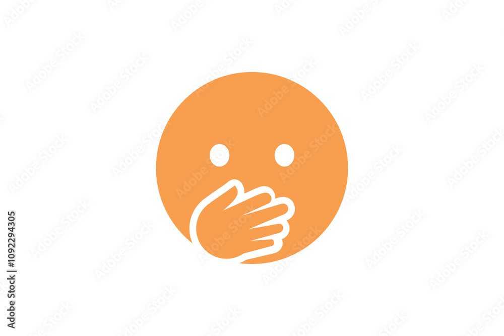 Speechless face emoji. Emoticon vector icon, flat design isolated on ...