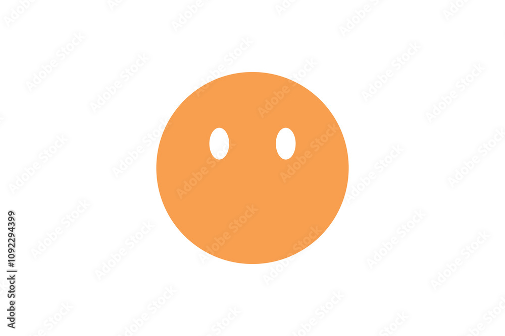 No mouth face emoji. Emoticon vector icon, flat design isolated on ...