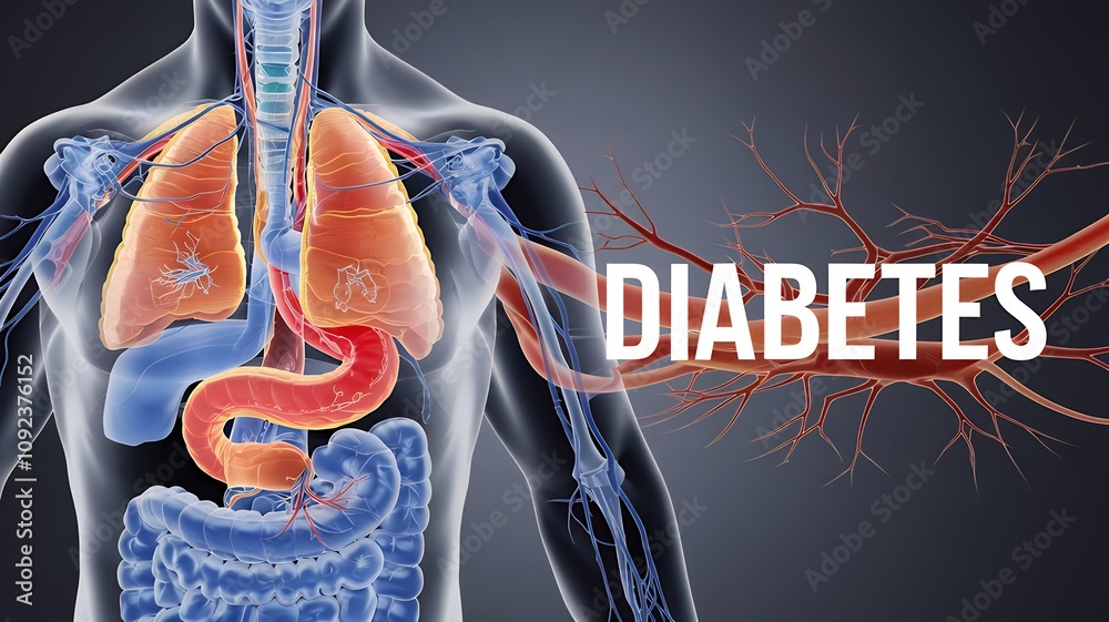 A 3d human Anatomy illustrates Diabetes disease, Human Anatomy shows ...