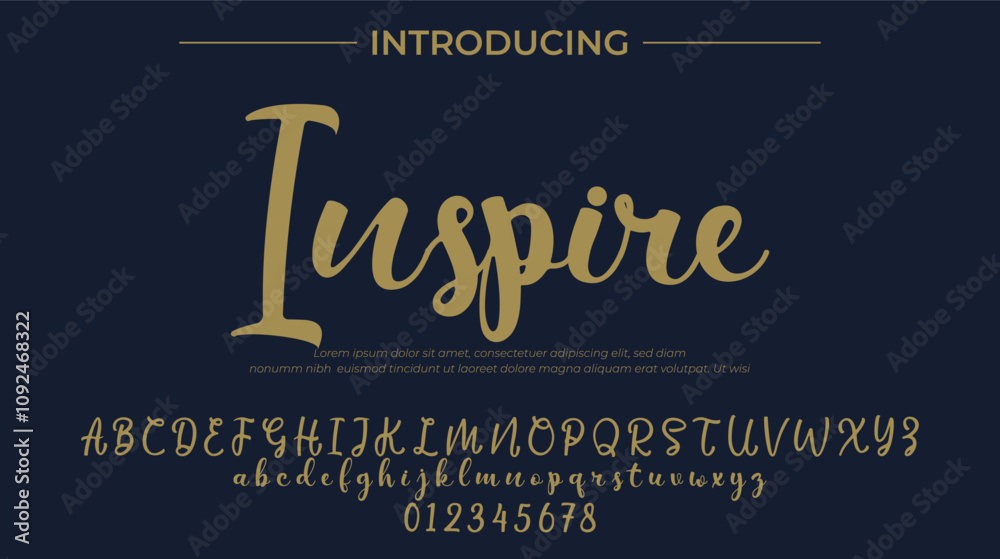Inspire Font Stylish brush painted an uppercase vector letters ...