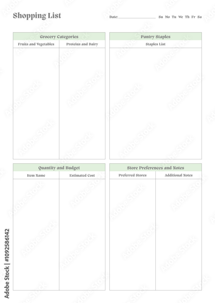 Vector de Stock Comprehensive Meal Planning Sheets for Weekly, Monthly ...