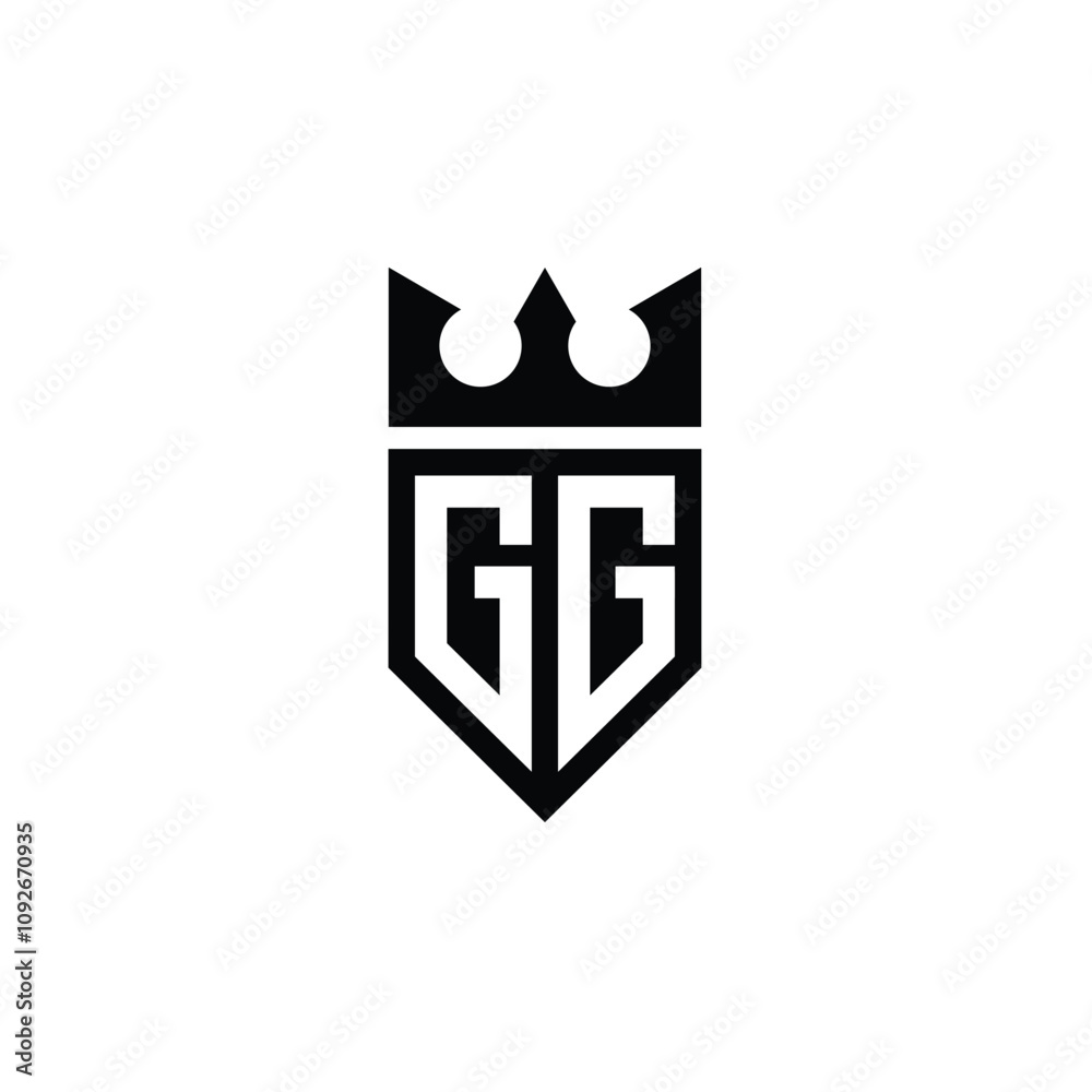 GG monogram logo design letter text name symbol monochrome logotype ...