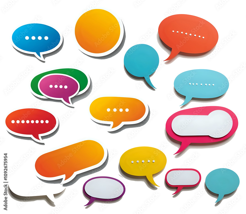 Speech Bubble set. Talk bubble. Cloud speech bubbles collection, Chat ...