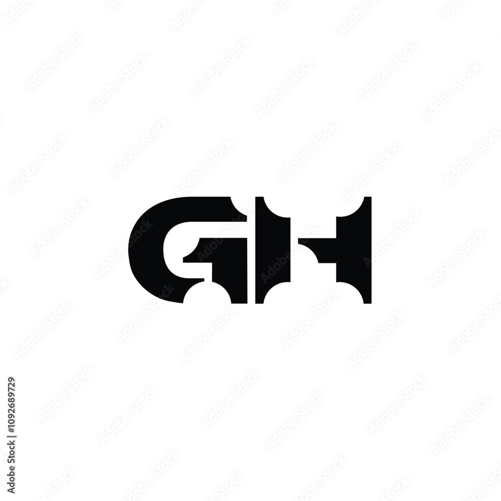 GH monogram logo design letter text name symbol monochrome logotype ...
