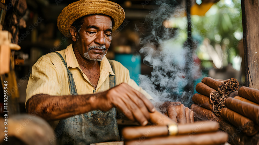 The Art of Cigar Making: A Skilled Cuban Cigar Roller Perfecting His ...