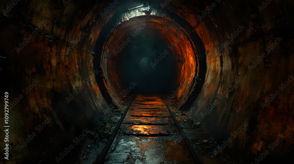 Exploring a Hauntingly Dark and Narrow Tunnel Filled with Foreboding ...