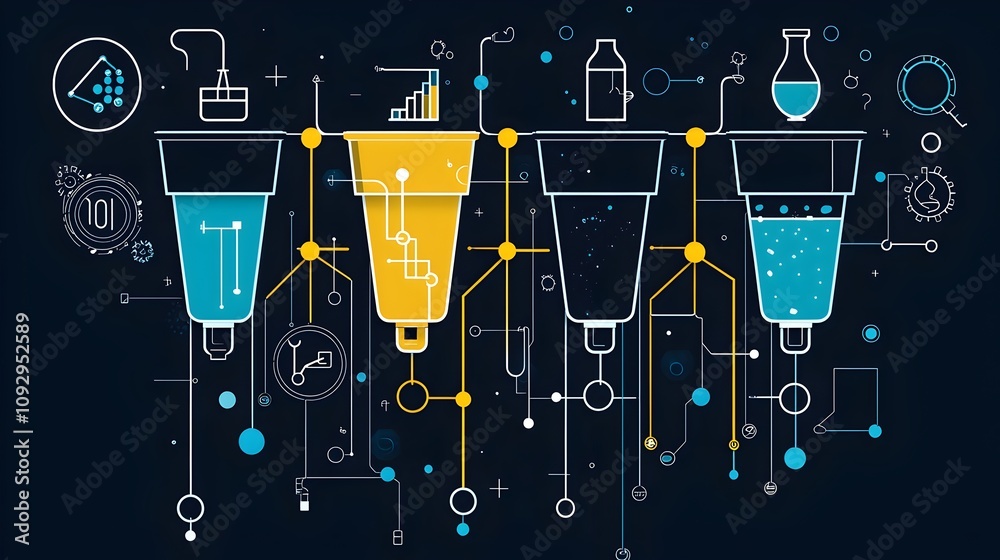 Minimalist and Balanced Infographic Depicting the Stages of a Water ...
