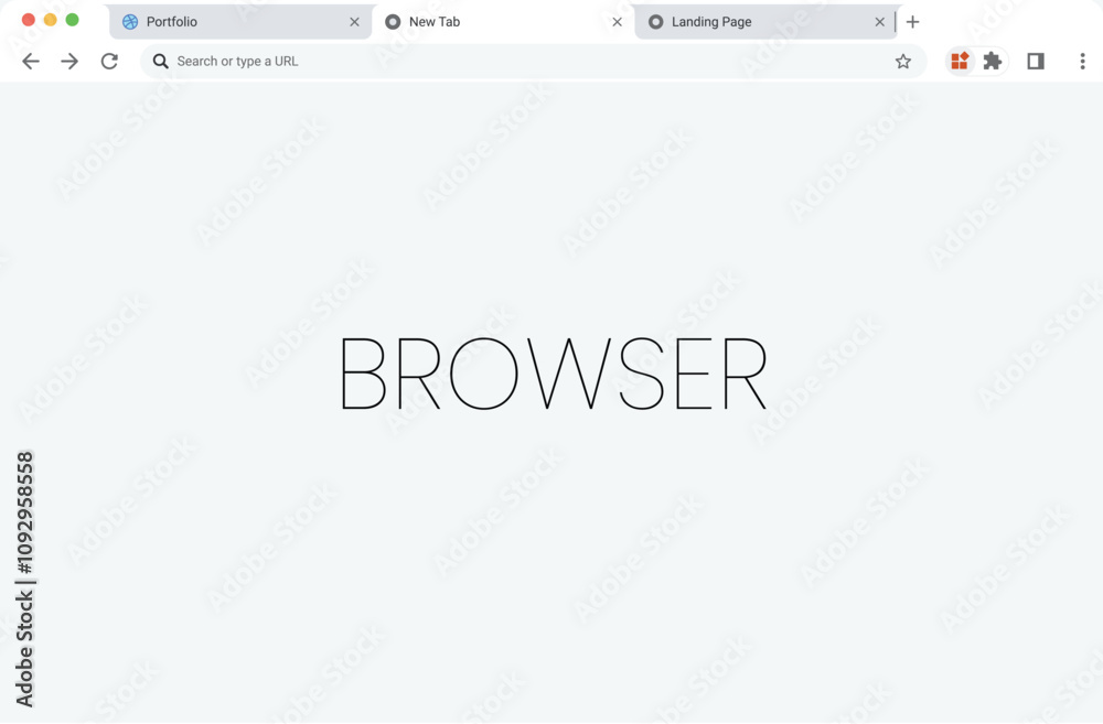 A browser window with multiple tabs open. Website layout with search bar, toolbar and buttons ...