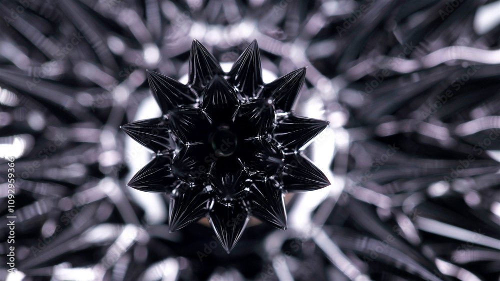 Ferromagnetic fluid (Ferrofluid) when exposed to a magnetic field ...
