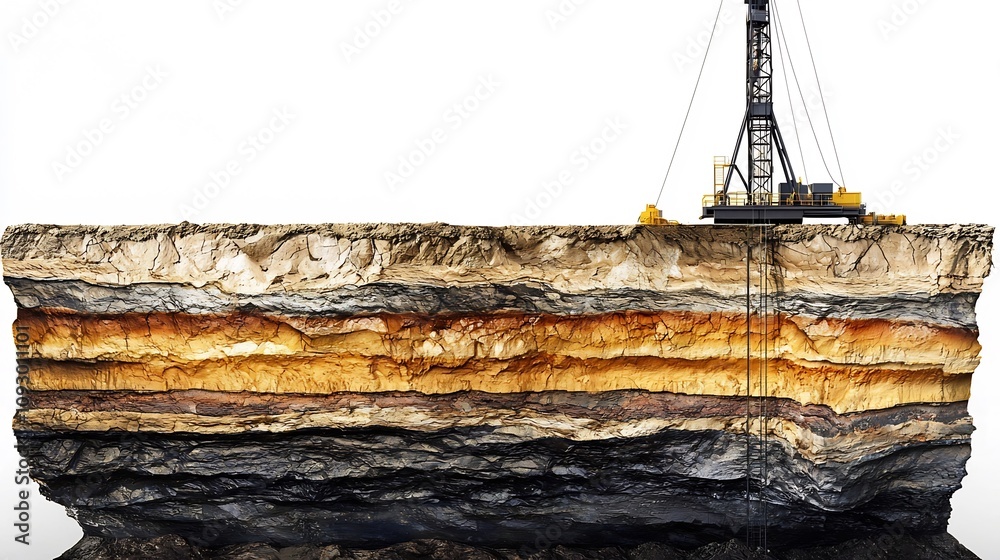 Detailed cross section showcasing the complex layers of earth ...