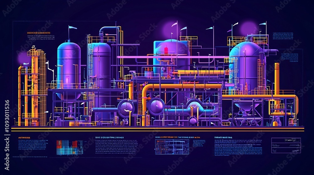Detailed flat design showcasing the intricate cross section of an ...