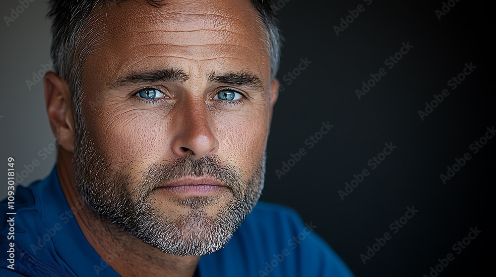 A close-up of a worker’s face, showing deep stress and frustration. The ...