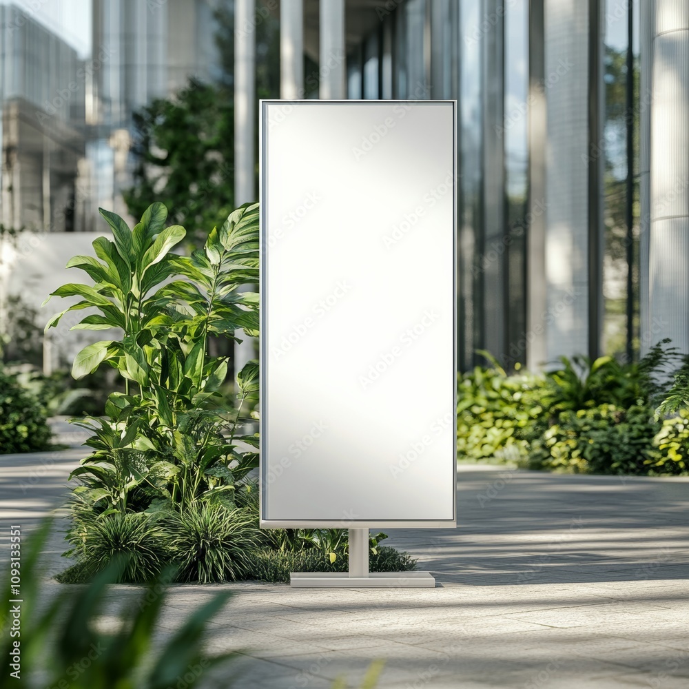 Mockup standalone big screen info kiosk Digital media with blank white ...