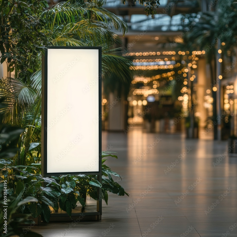 Mockup standalone big screen info kiosk Digital media with blank white ...