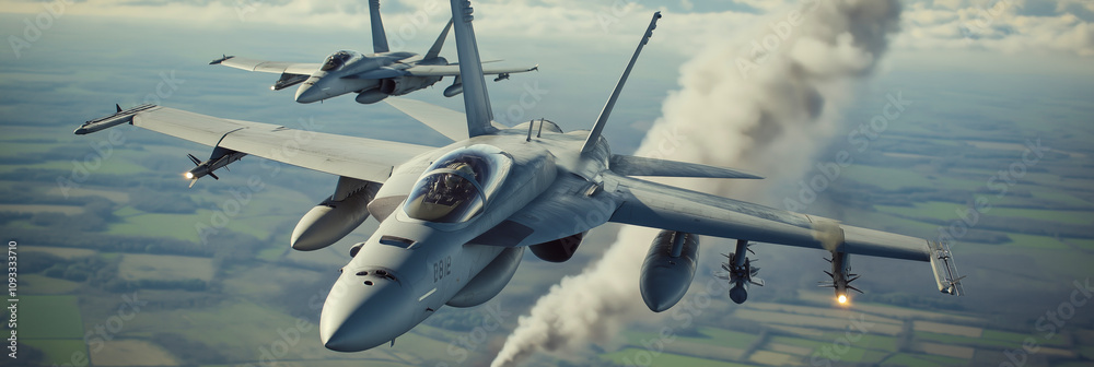 Fighter jet. Two planes fighting in the air Stock Illustration | Adobe ...