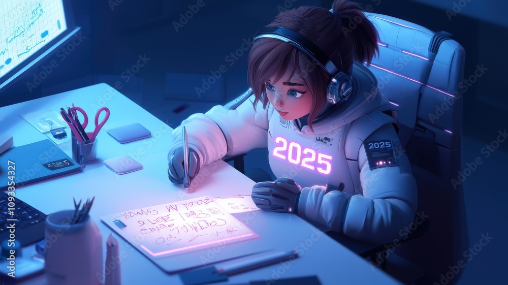 Goal setting and planning in 2025 concept. Vision-focused desk setup ...