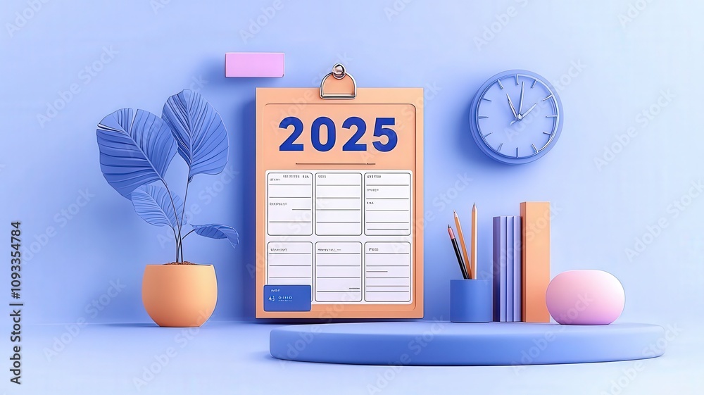 Goal setting and planning in 2025 concept. Year-long planner image for ...