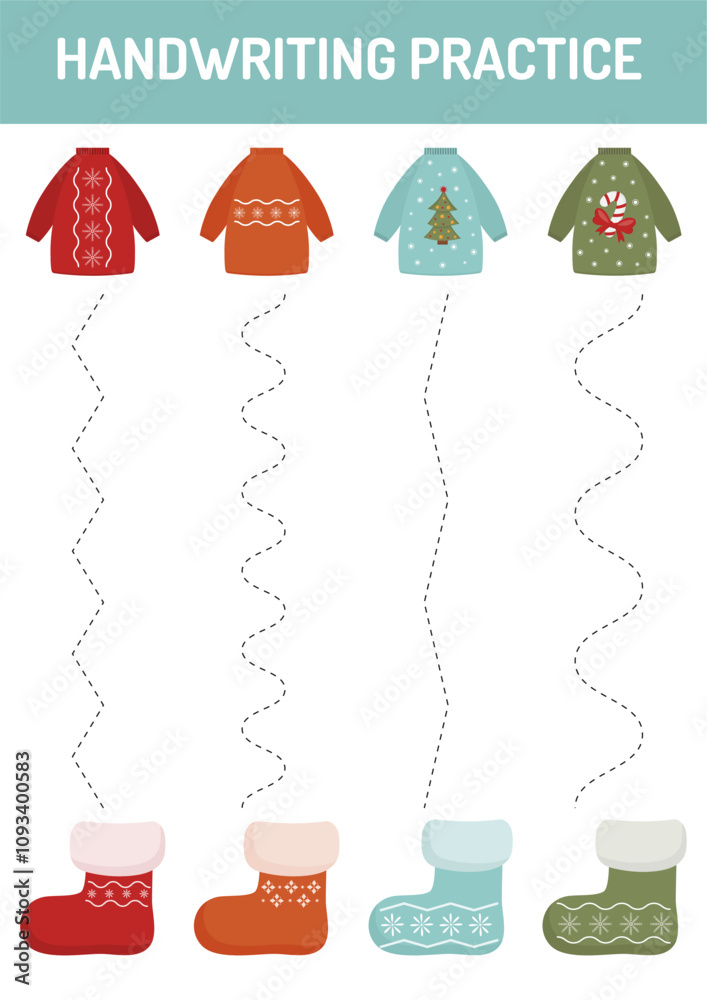 Christmas games and activities for kids. Printable tracing worksheet ...
