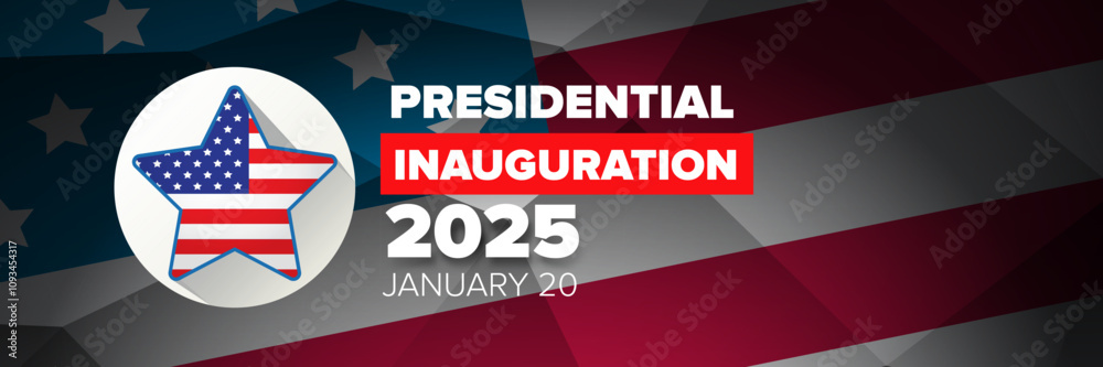 Presidential inauguration 2025 usa 20 january banner design template ...