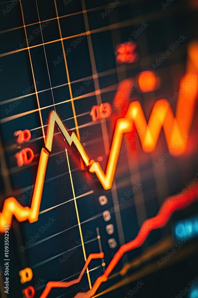 Stock market chart, beautiful 3D animation of Japanese candlestick ...
