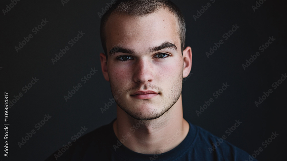 Young man with receding hairline and uneven bald spots creating a ...