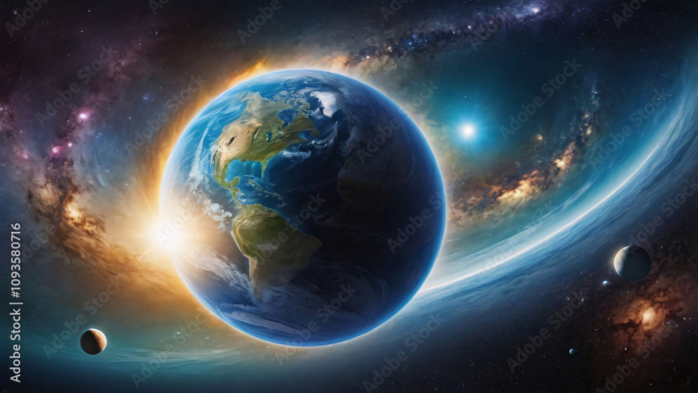 The big world and universe where you can see the Milky Way and many ...