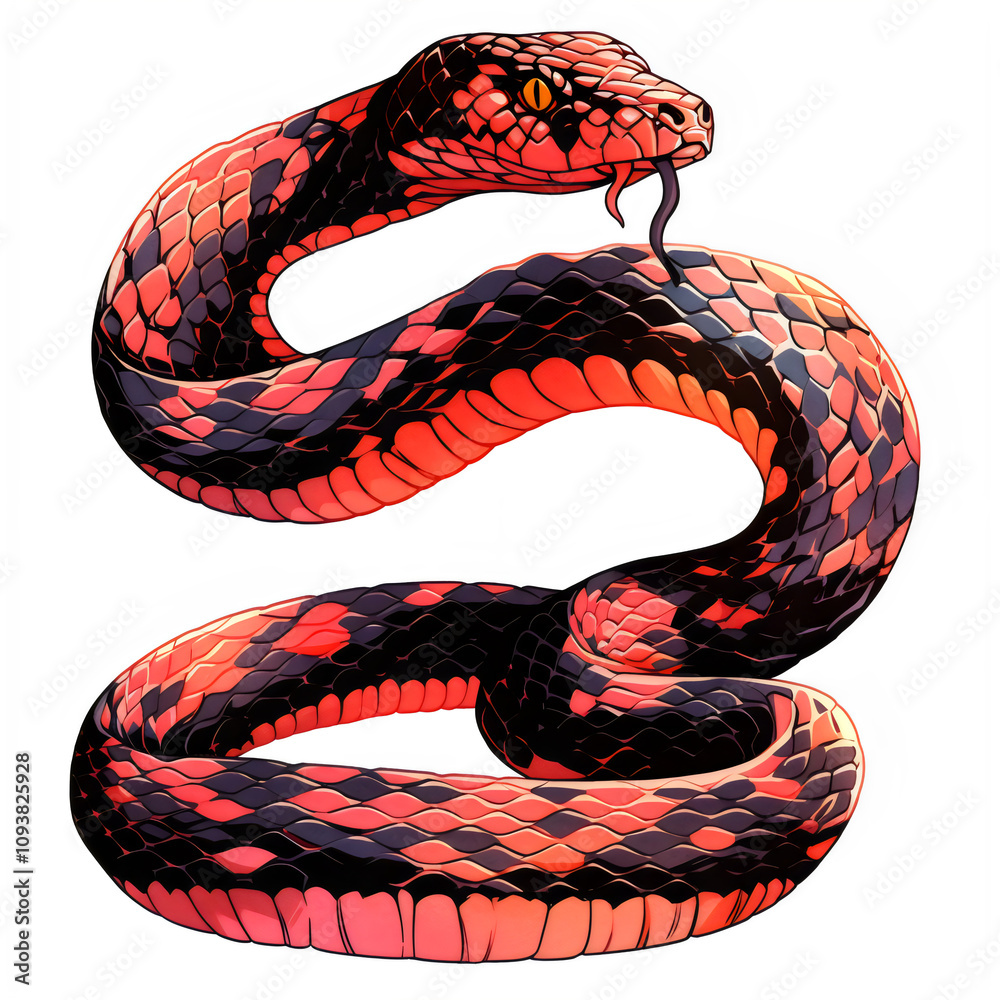 snake illustration on white background, snake cartoon illustration ...