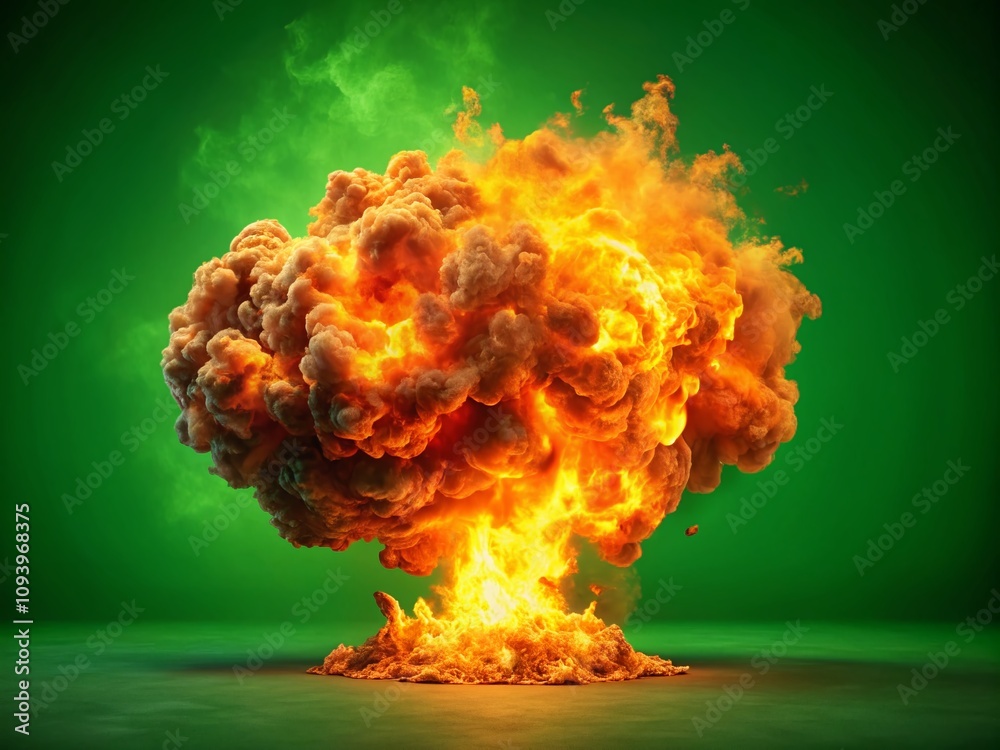 Realistic Fire Explosion Transition on Green Screen with Alpha Channel ...