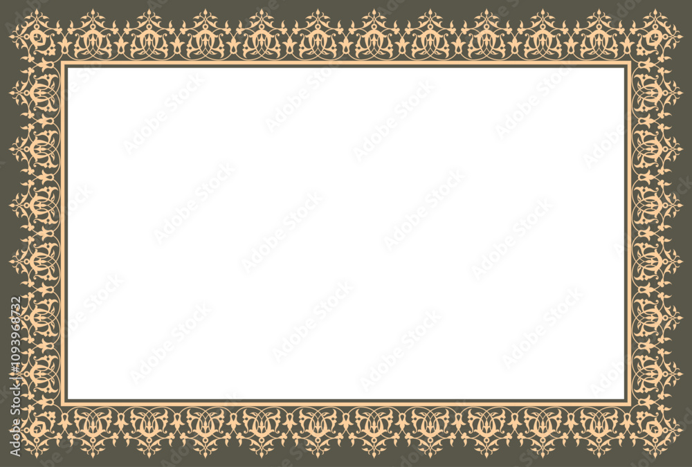Vector illustration of nice rectangular border frame design. Elements ...