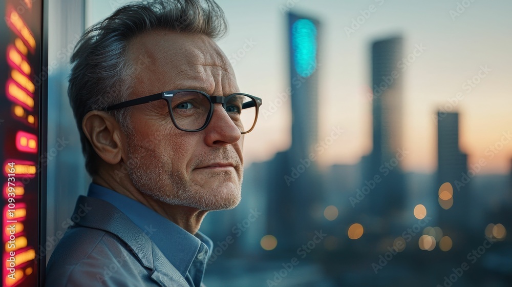 sports science recovery concept, A contemplative older man with glasses ...