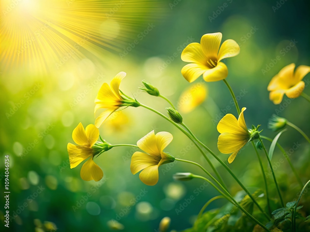 Surreal Capture of Bermuda Buttercup Flowers Dancing in the Wind with a ...