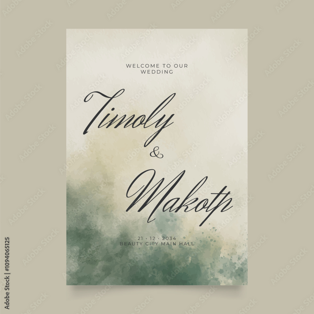 Wedding poster for welcome sign. Vector printable wedding props. Flyer ...