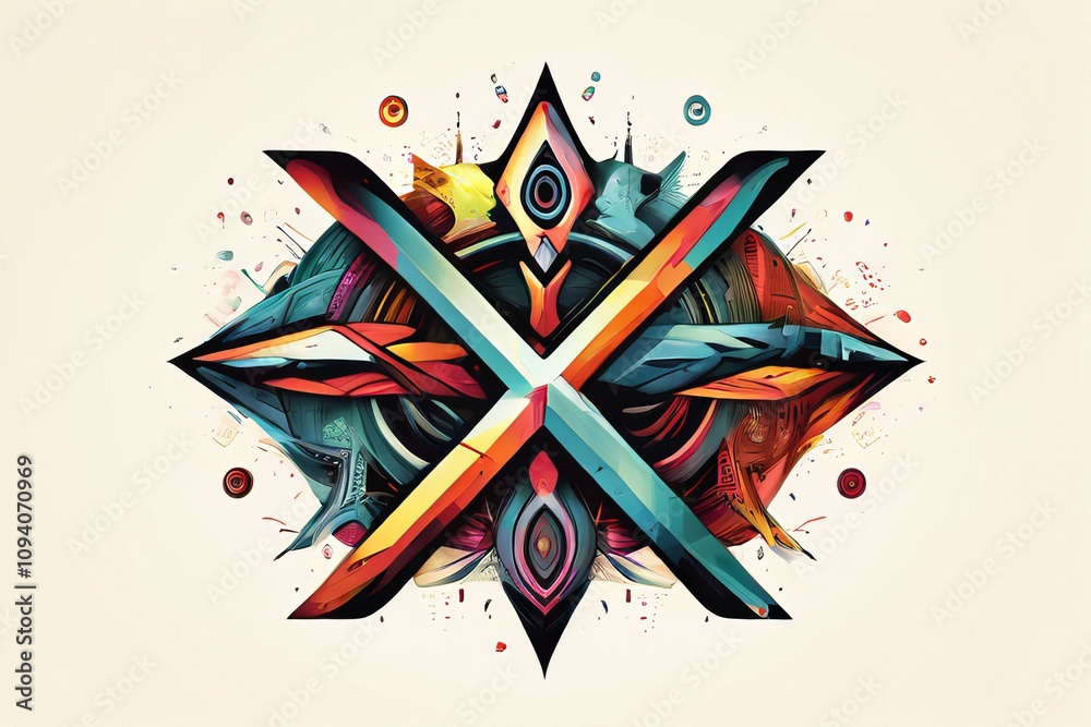 x symbols icons falling symbols logos geometric patterns Stock ...