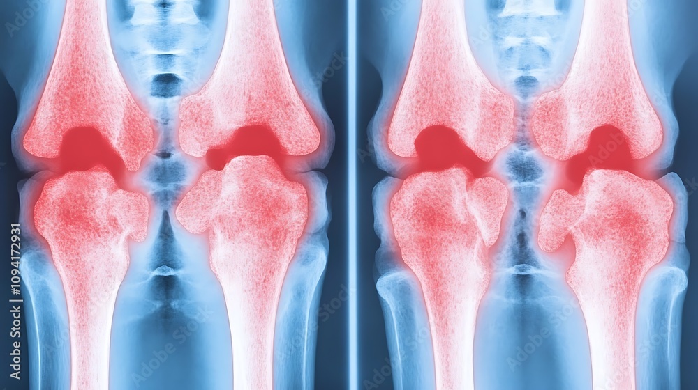 X Ray Image of Arthritic Knee Joints Showing Inflammation and Bone for ...