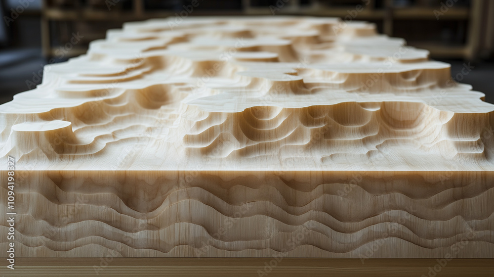 Wood Topography: Intricate relief carving, showcasing the texture and ...