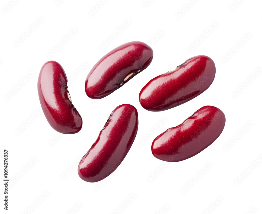 High-Quality PNG Top view of red beans Isolated on White Background ...