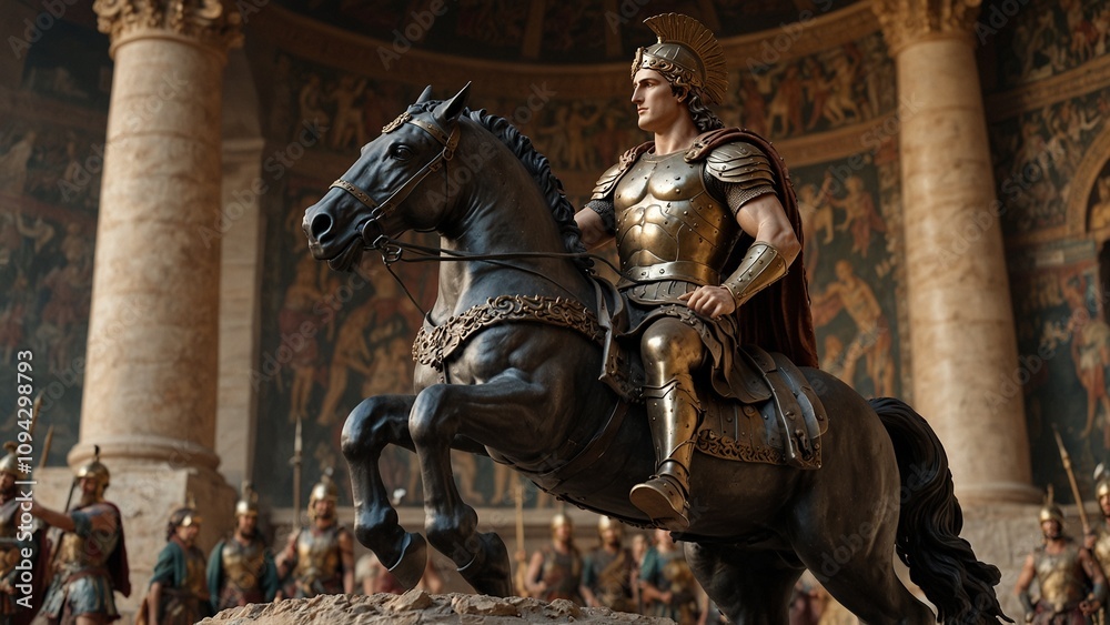 Statue of Alexander the Great: Alexander the Great dressed in armor ...