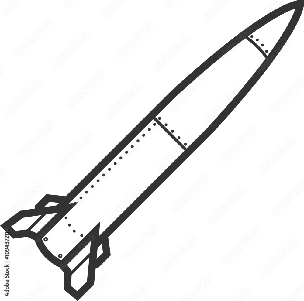 Ballistic missile logo, black color line icon ATAKMS tactical and ...