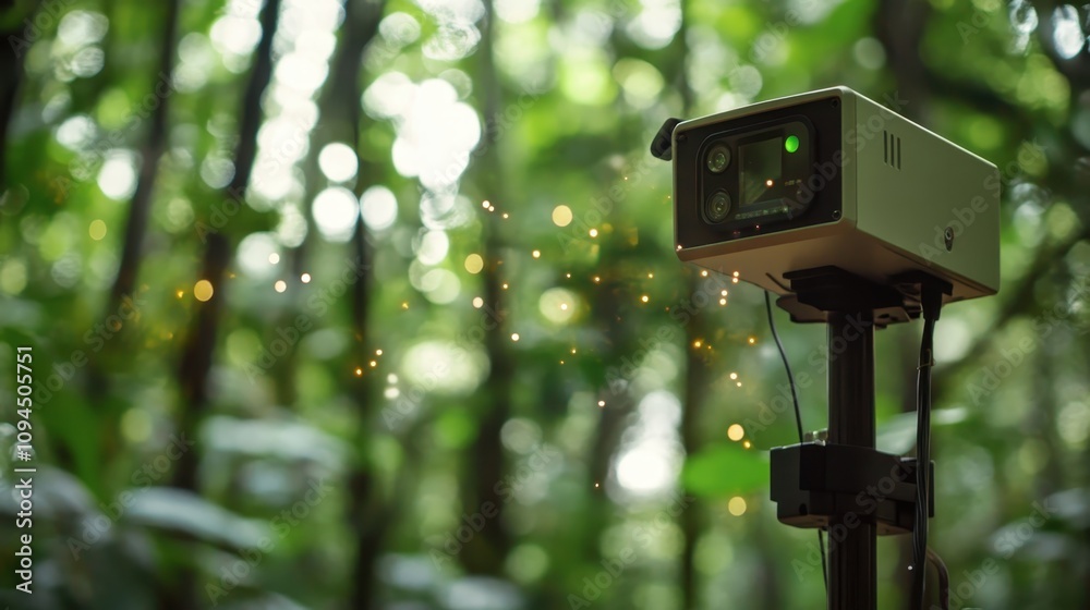 A forest camera trap with AI software identifying species and ...