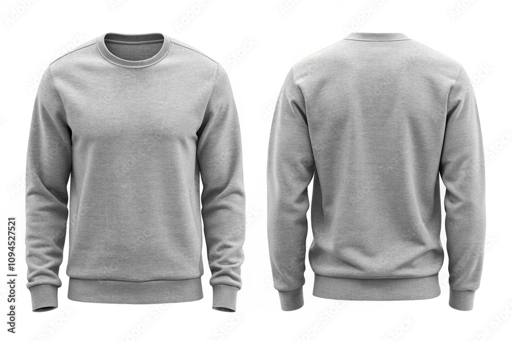 long sleeve sweatshirt mockup. Gray sweater mockup template, Blank ...