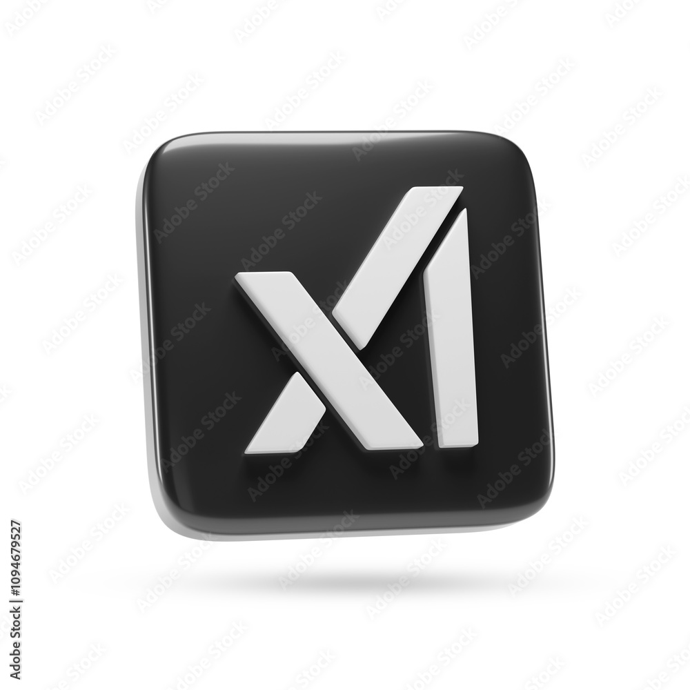 XAI logo in three dimensions isolated on white background. 3d illustration. Stock Illustration ...
