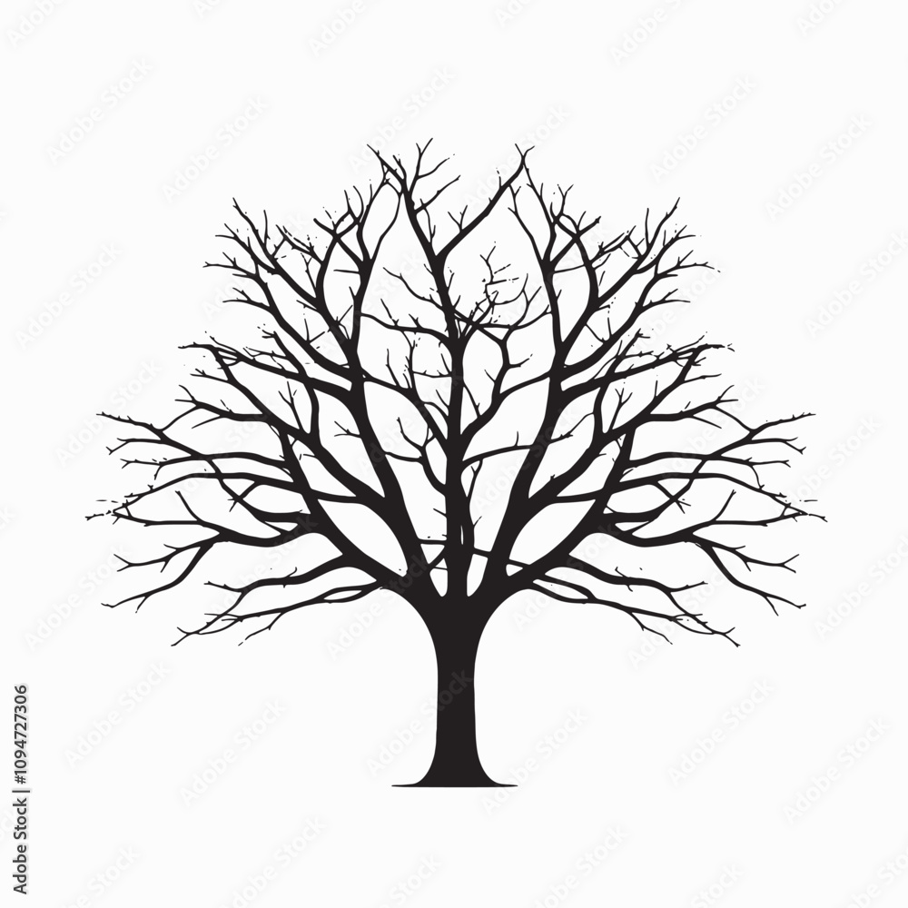 Minimal Beech Tree Silhouette for Logos and Branding Stock Vector ...
