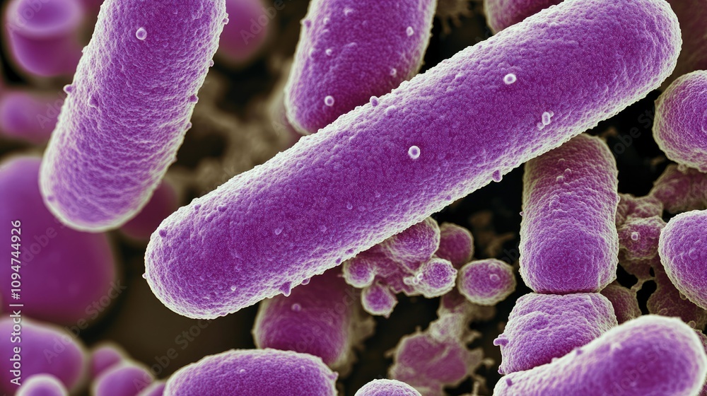 Detailed close-up shot of Clostridium Difficile bacteria under a ...