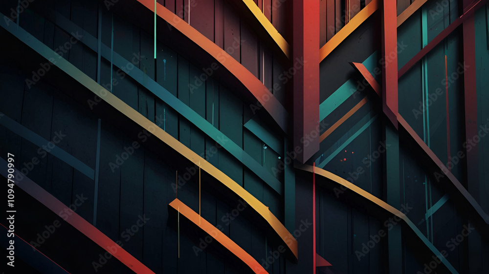 Overlapping diagonal and horizontal lines creating depth. Background ...