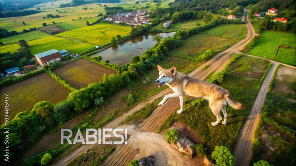 Aerial View of a Rabid Dog in a Rural Setting: Understanding the ...