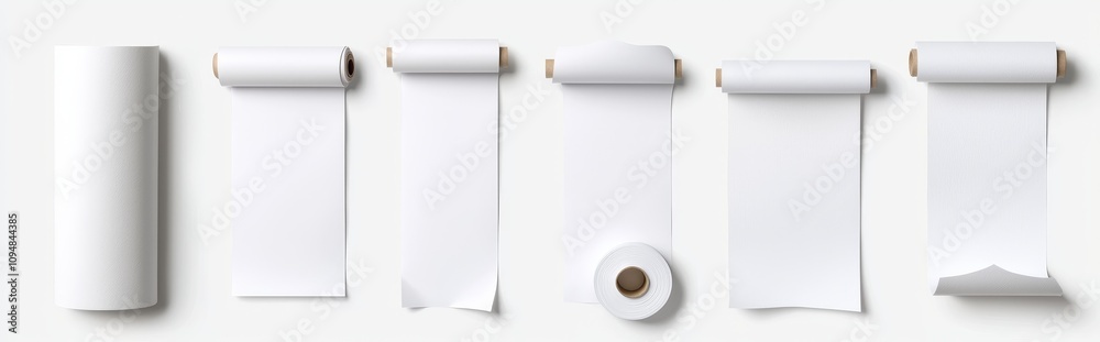 Isolated on a transparent background, paper bill mockups showcase ...