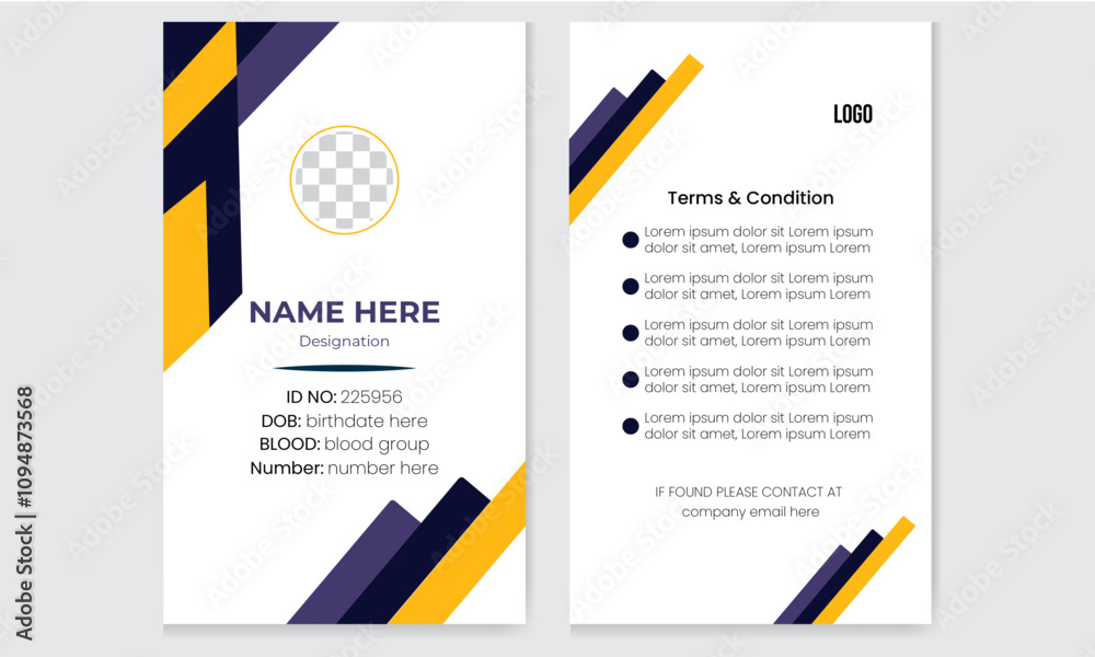Modern and minimalist id card template | Creative id card design for ...