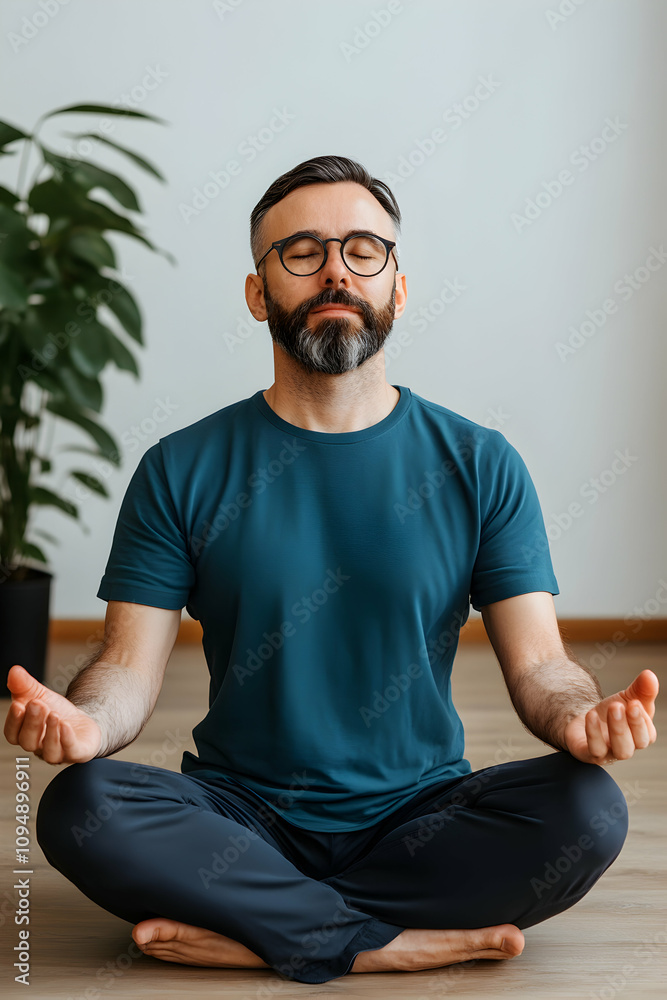 Mindfulness coach facilitating a meditation session in a serene indoor ...