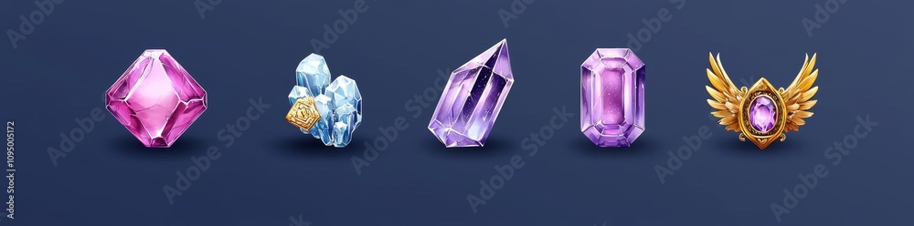 Evolution of the golden badge with a purple diamond for game level rank ...